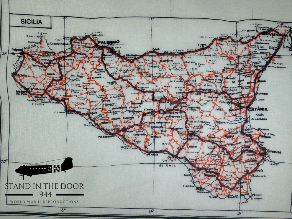 "Silk" Escape Map- Italy/Sicily – Stand In The Door 1944